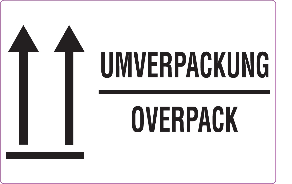 Kombi-Etikett Umverpackung / Overpack + Ausrichtungspfeile oben ...