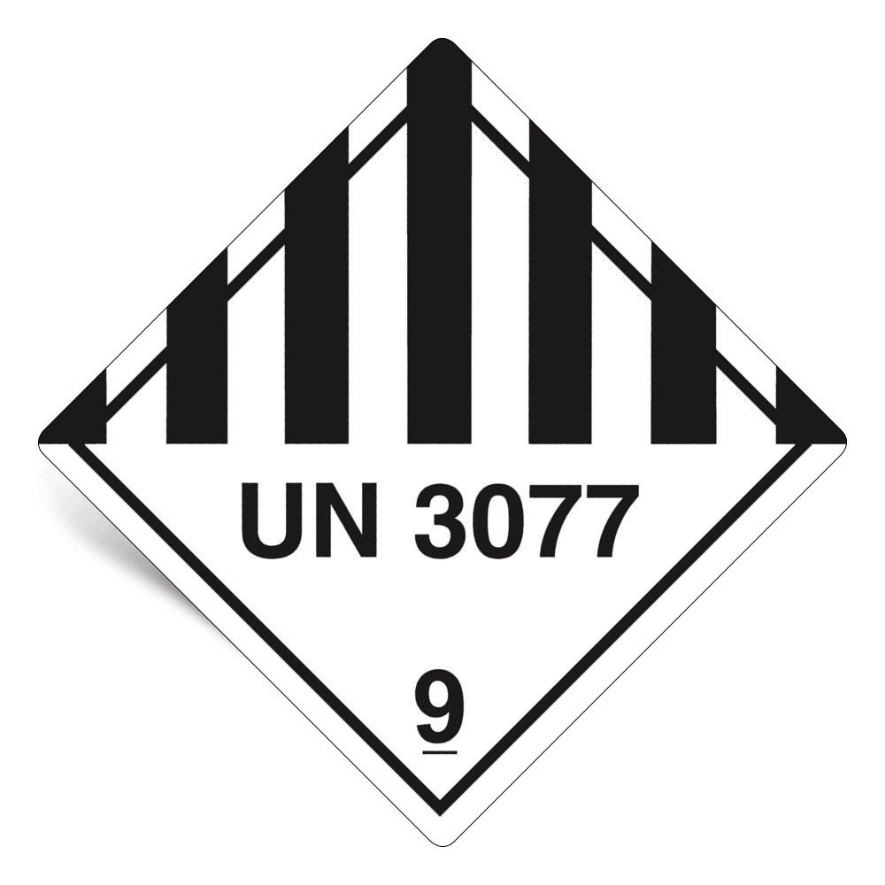 Gefahrgut Klasse 9 ohne Text mit Eindruck UN 3077 | Klasse 9 ...